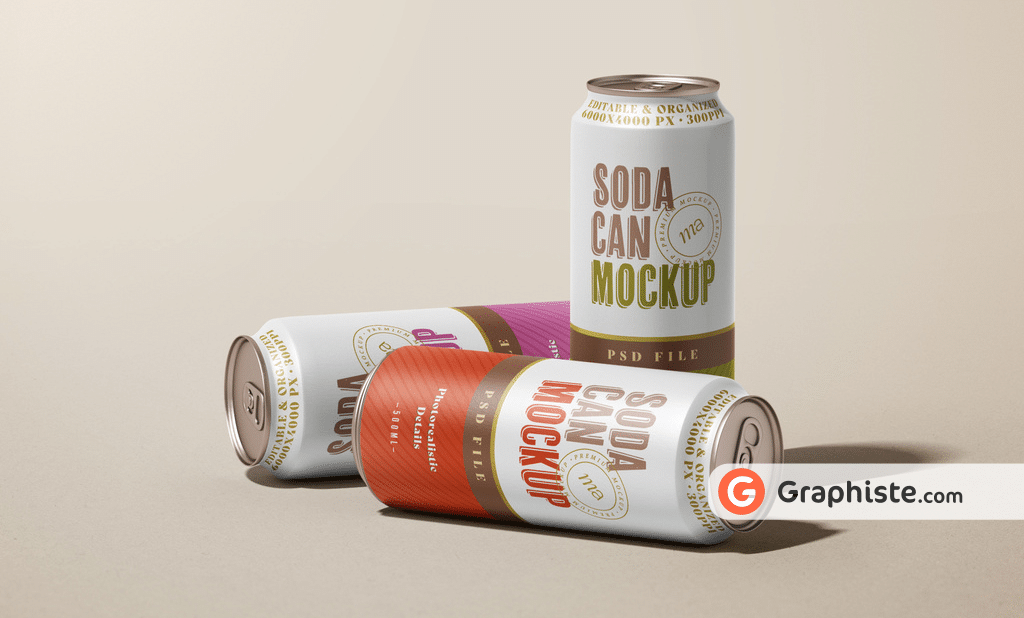 8 mockups de canette idéaux pour présenter vos produits - Graphiste Blog